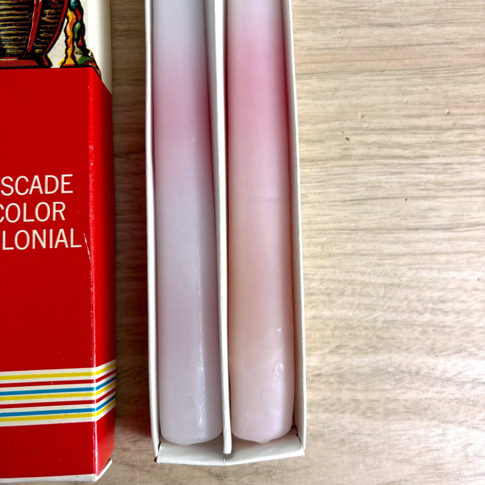 Vintage Colonial Candle color drip candles - 1970s pair new in box ...