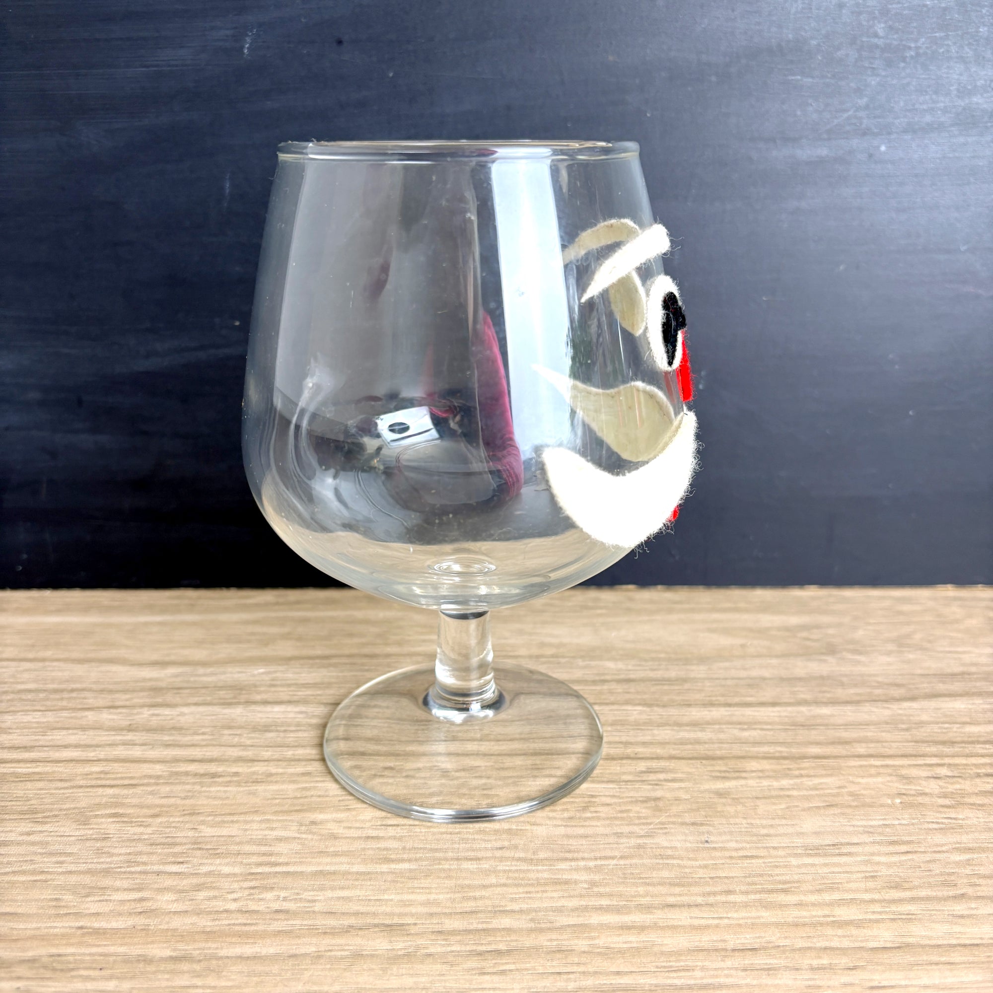 Vintage 1960s Santa brandy snifter craft – felt face candy dish – retr ...