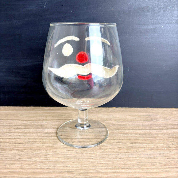 Vintage 1960s Santa brandy snifter craft – felt face candy dish – retr ...