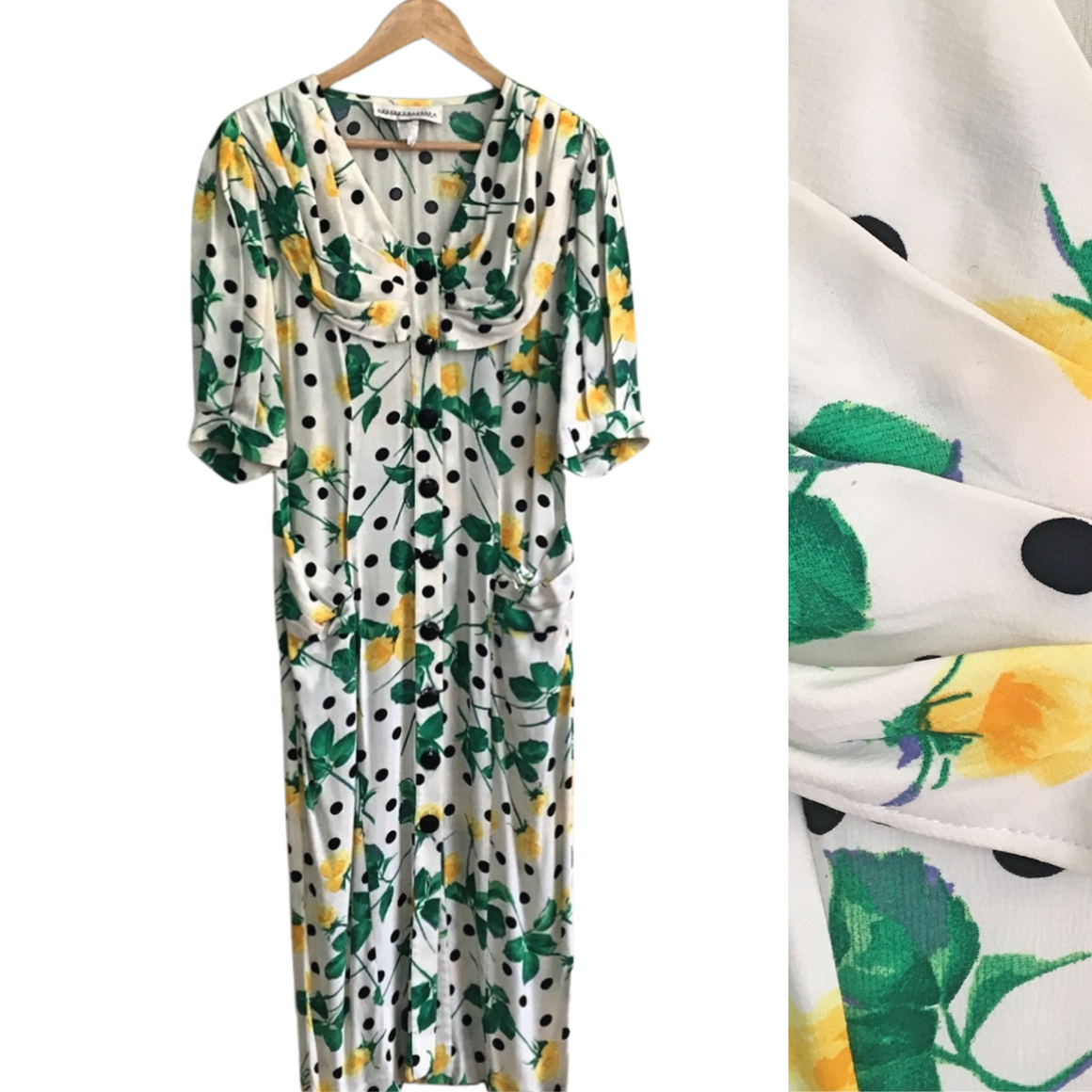 Barbara Barbara floral print dress - size s-m - 1980s vintage ...