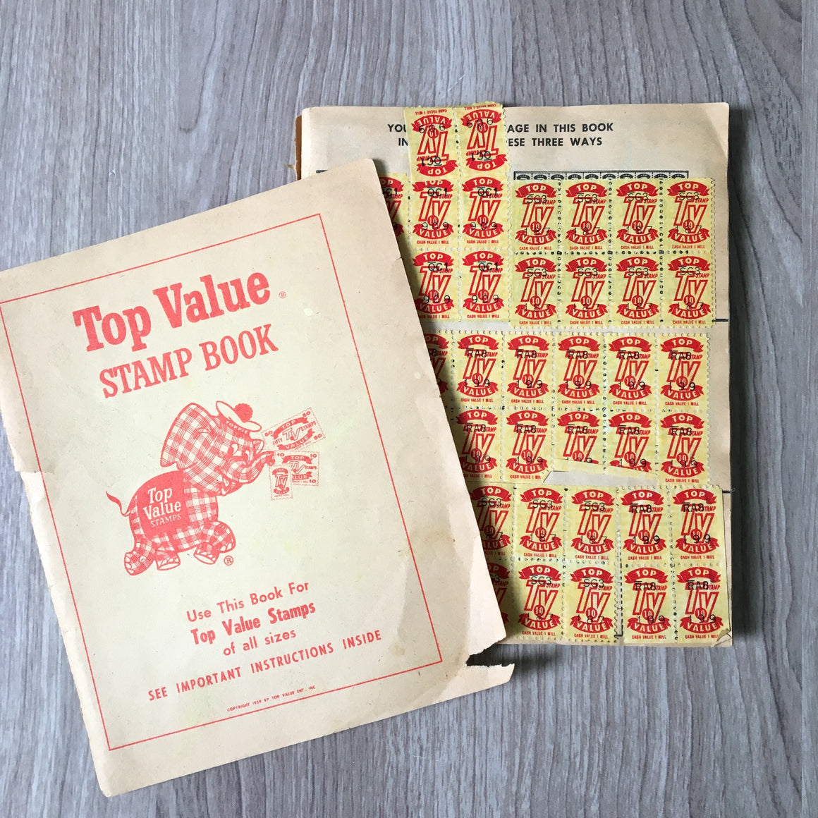 Top Value Stamp Book - early 1960s vintage grocery stamp book ...